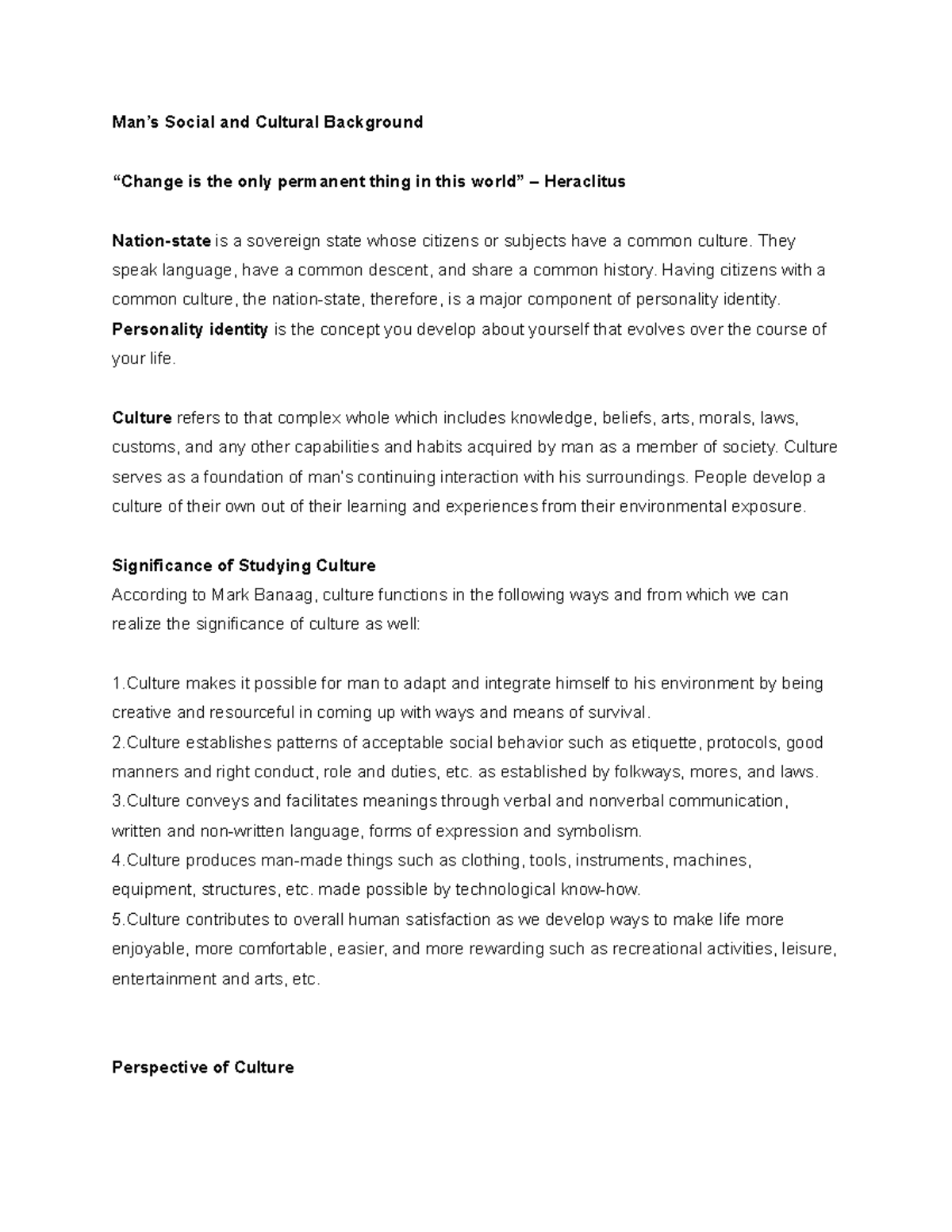 UCSP - Lecture Notes on Social and Cultural Background - Studocu