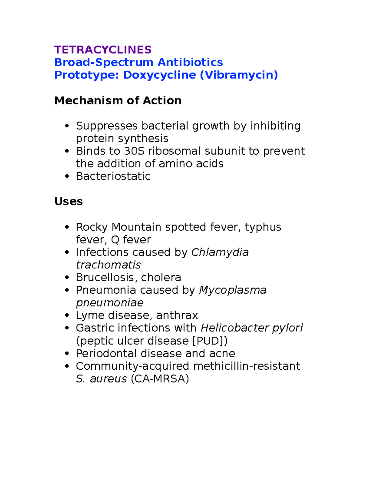 Tetracyclines - TETRACYCLINES Broad-Spectrum Antibiotics Prototype ...