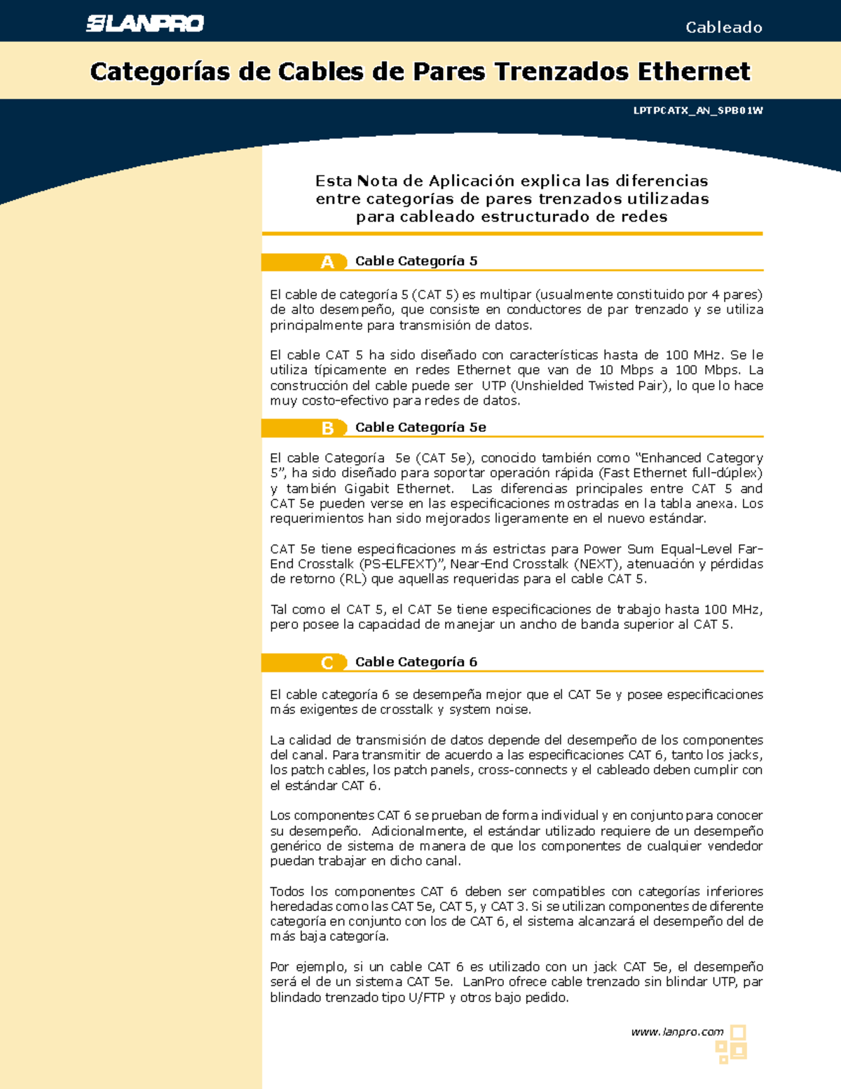 Tipos de Cables UTP: Diferencias entre CAT 5, CAT 5e y CAT 6 - Studocu