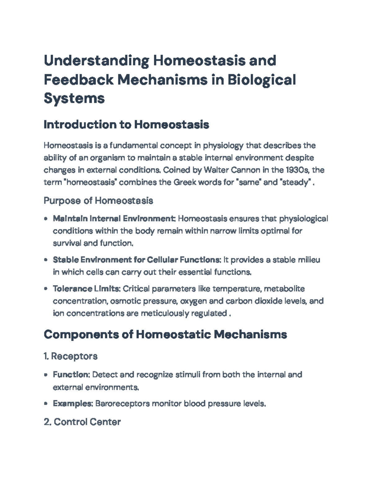 Understanding Homeostasis: Mechanisms and Feedback Systems in Biology ...