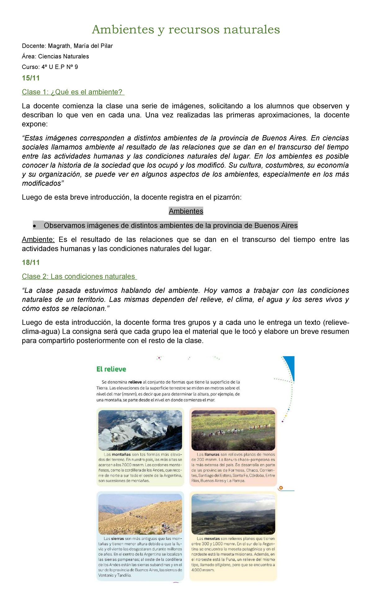 Secuencias - Ambientes y recursos naturales - Ambientes y recursos ...