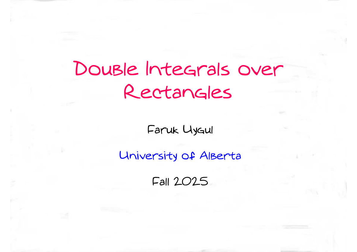 MATH 2025 Double Integrals over Rectangles Review Notes - Studocu