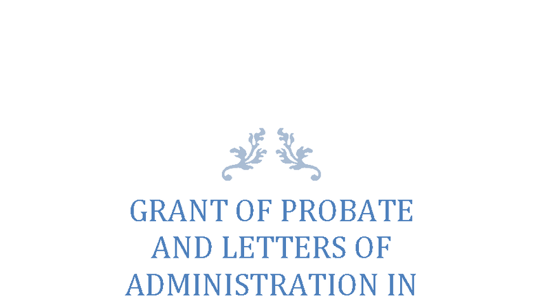 Grant of Probate & Letters of Administration in Primary Court - Studocu