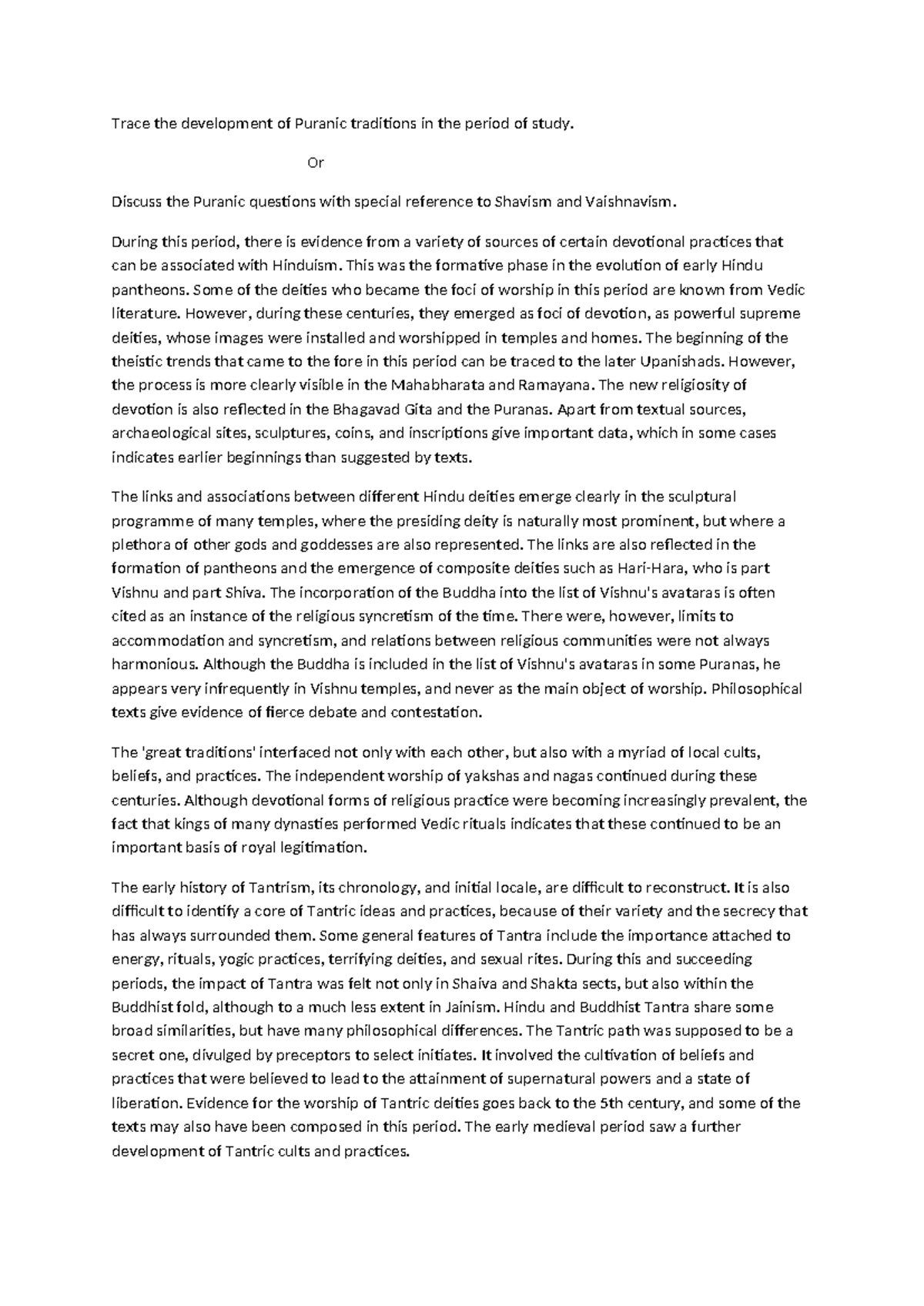 Puranic Traditions and the Rise of Devotional Hinduism (200 BCE - 600 ...