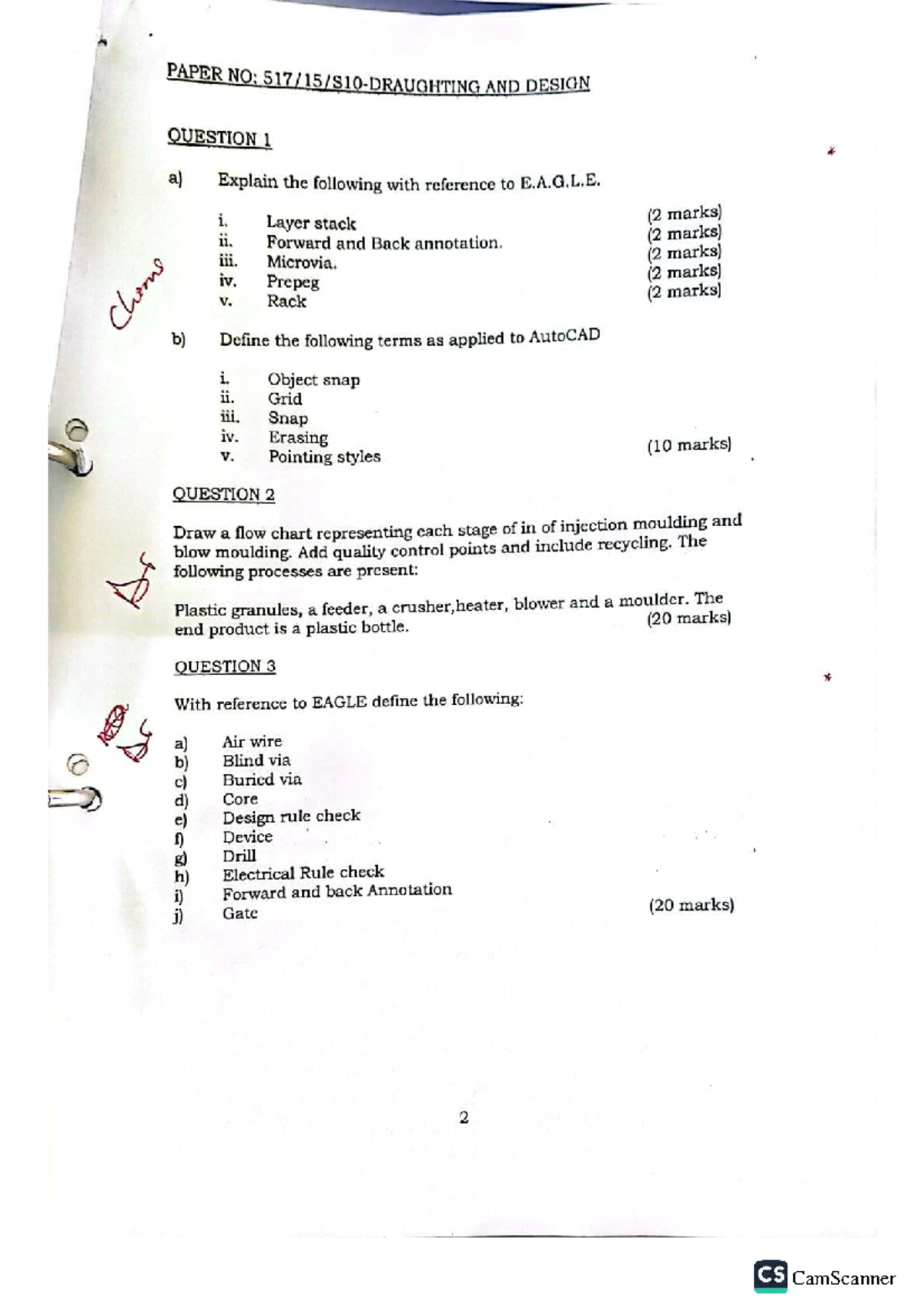 DND 517 Draughting and Design Past Exam Questions and Answers - Studocu