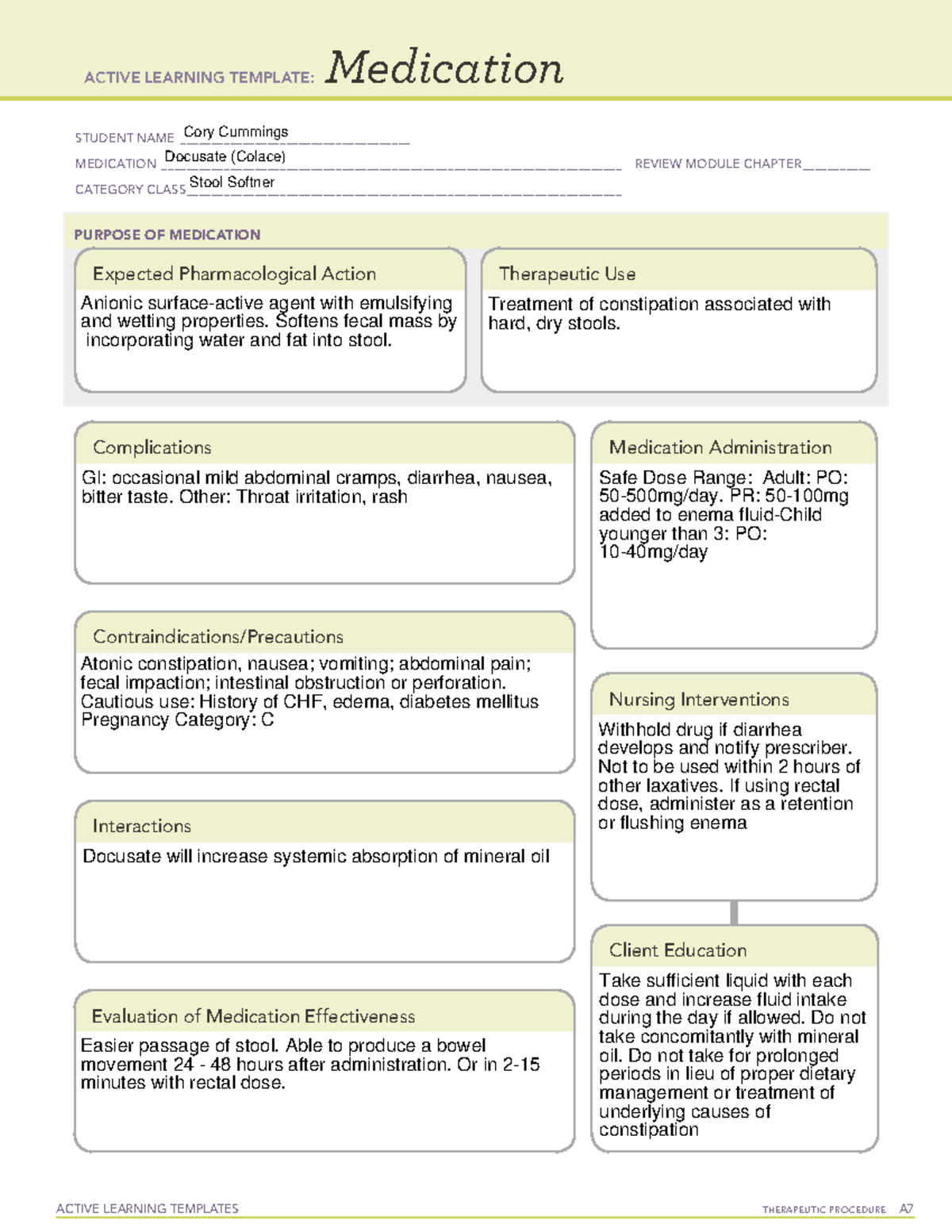 Docusate MT - Med Temp - ACTIVE LEARNING TEMPLATES TherapeuTic ...