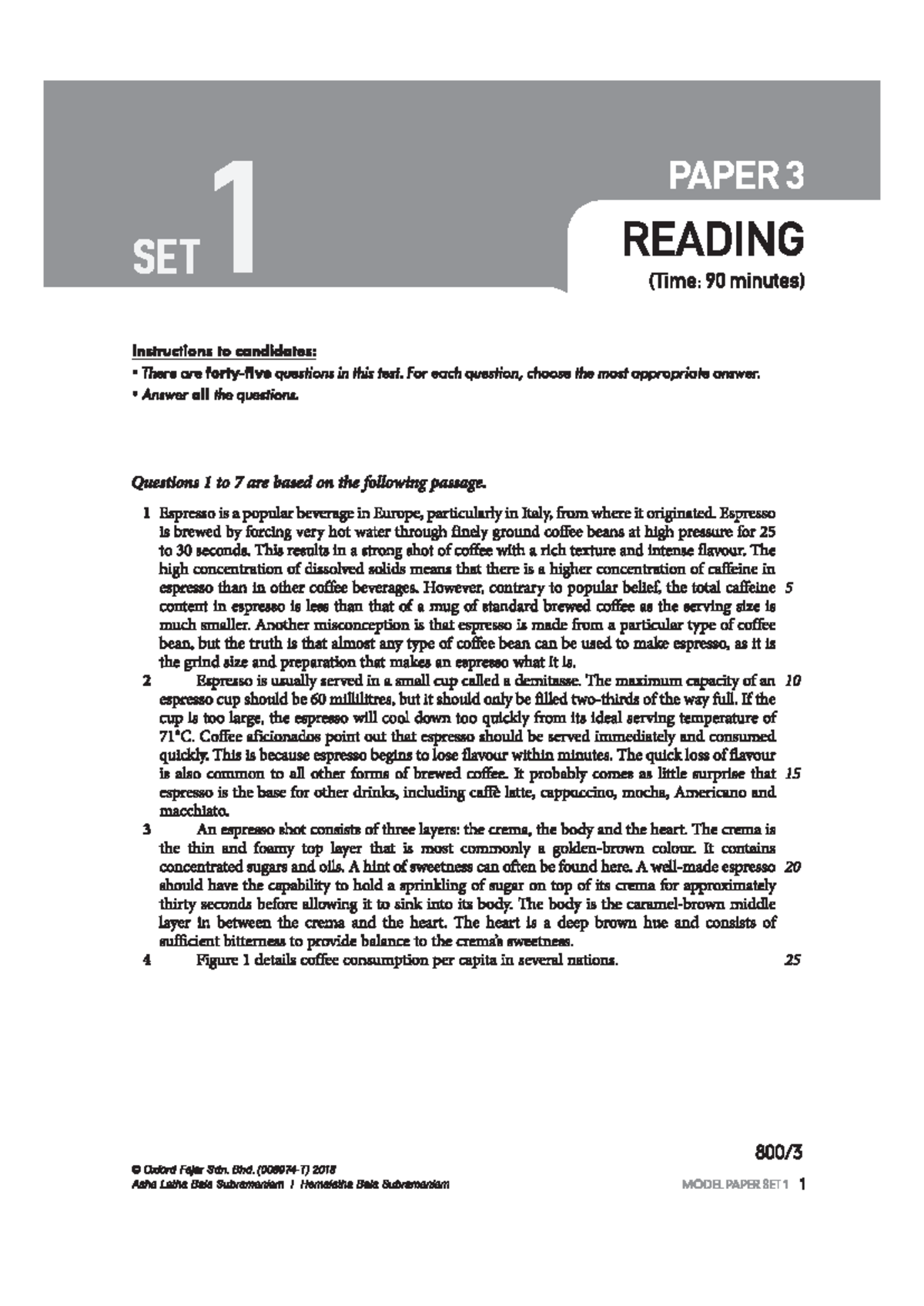 MUET Model Paper Reading - PAPER 3 1 SET READING (Time: 90 minutes ...