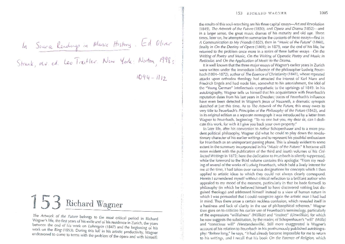 Wagner's Vision: The Artwork of the Future (1849) - Key Insights - Studocu
