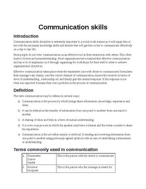 COMMUNICATION Skills Notes - 1 – HANDBOOK/NOTES COMPILED BY M B M COM ...