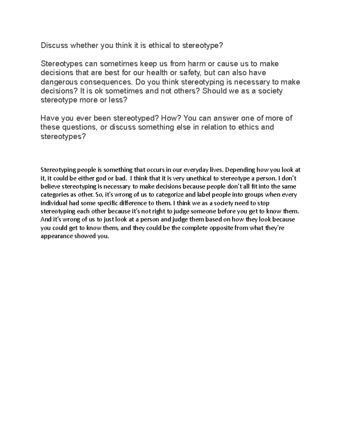 Stereotypes - reflective analysis of serial killer assigned for the ...