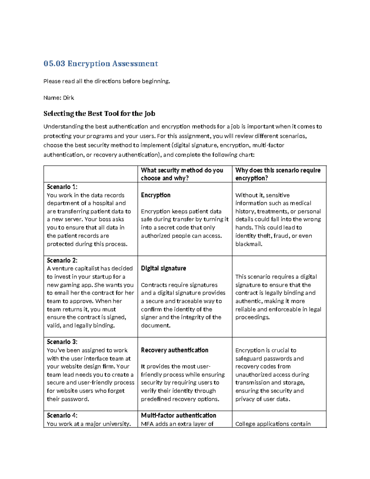 COMP 101: Encryption Assessment & Best Security Methods Guide - Studocu