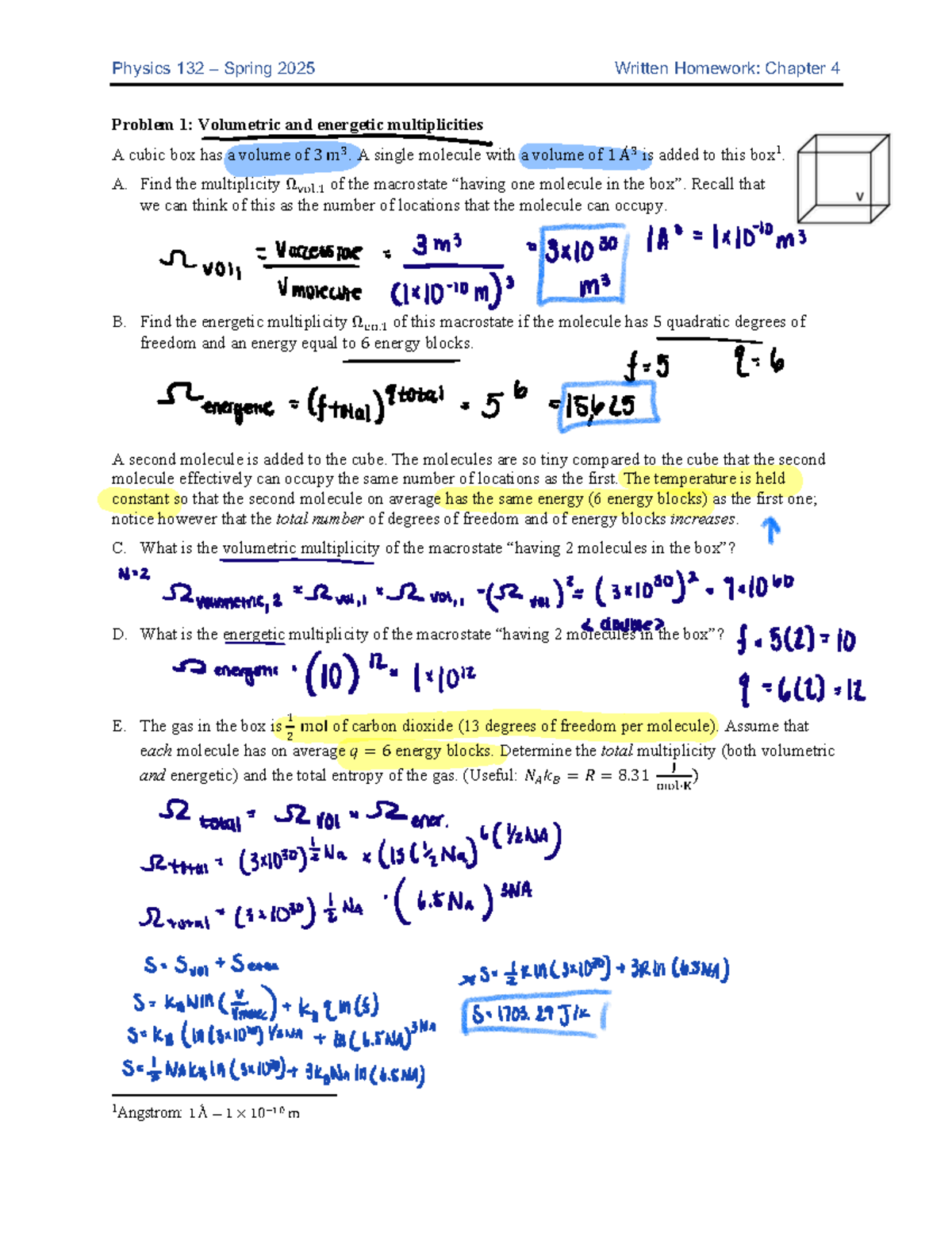Ch 4 - Written Problems - Sp25 - Physics 132 – Spring 2025 Written Homework: Chapter 4 Problem 1 ...