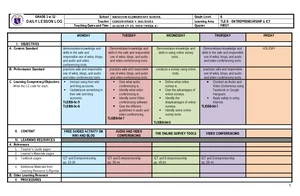 DLL TLE-ICT WEEK 5 - ICT - GRADE 6 DAILY LESSON LOG School SINSAYON ...