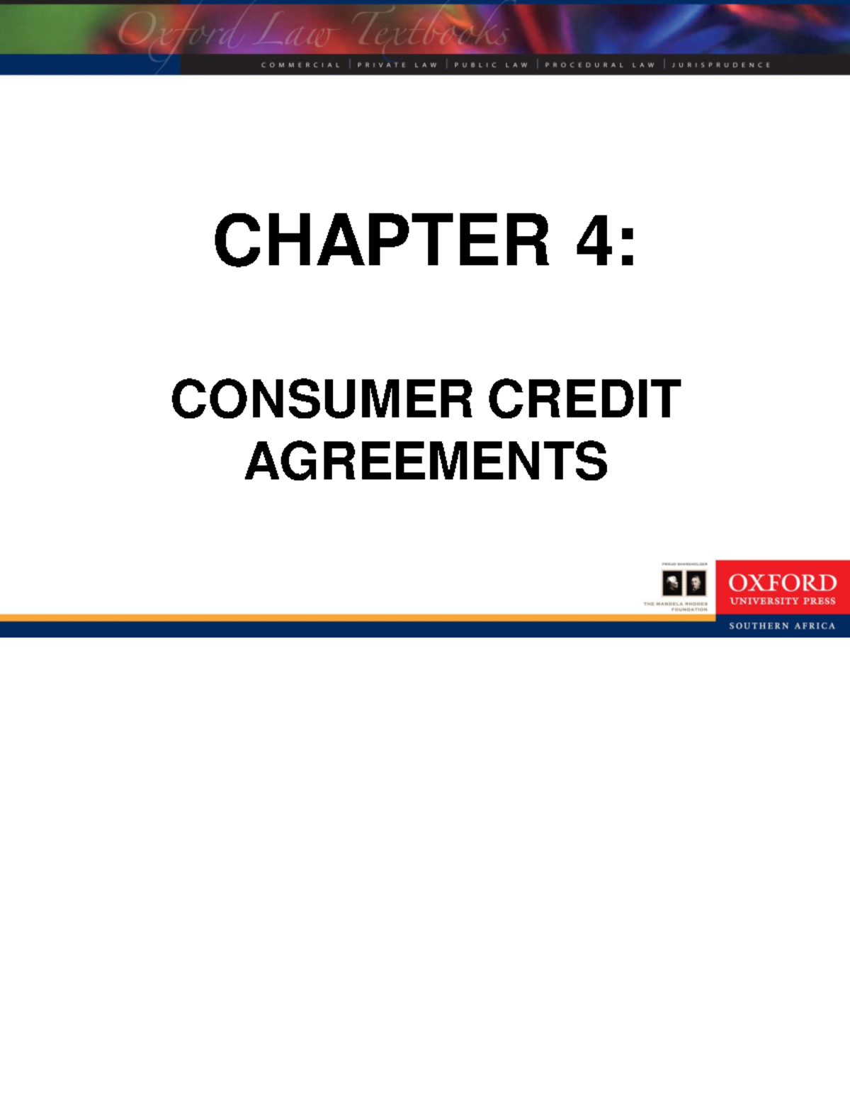 Chapter 4: Understanding Consumer Credit Agreements (Law 101) - Studocu