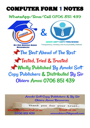 Computer Studies - Paper 1 - Question Paper - ZERAKI ACHIEVERS EXAM ...