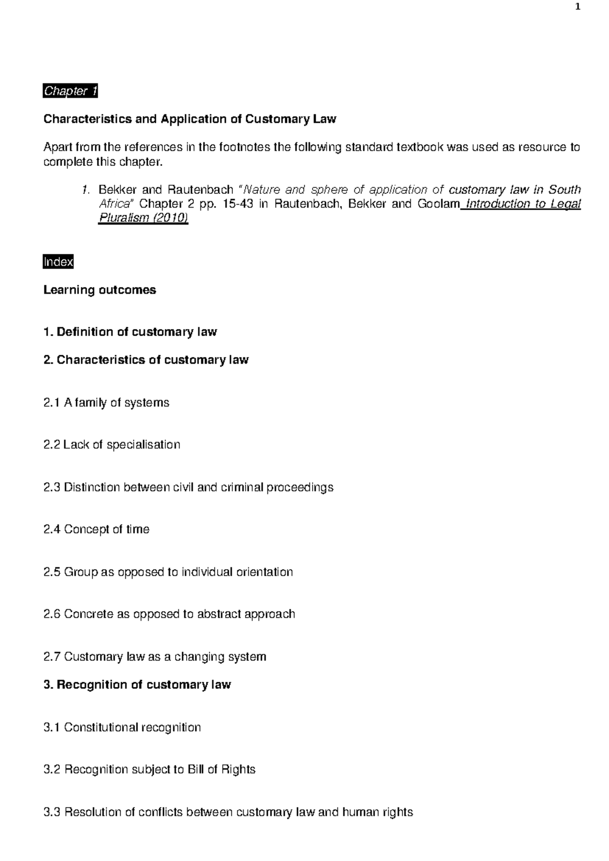 Chapter 1 - Exploring the Characteristics and Applications of Customary ...