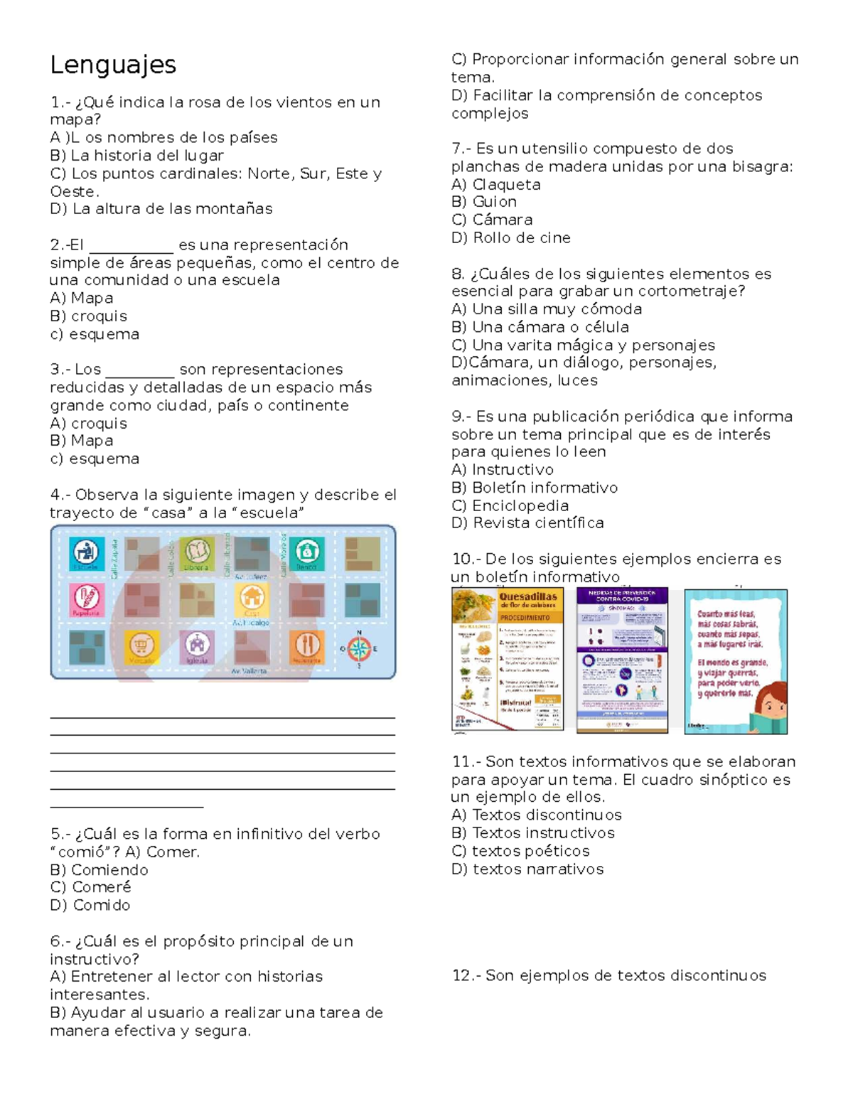 Examen 2do Trimestre: Lenguajes y Habilidades Básicas en Mapas y Textos - Studocu