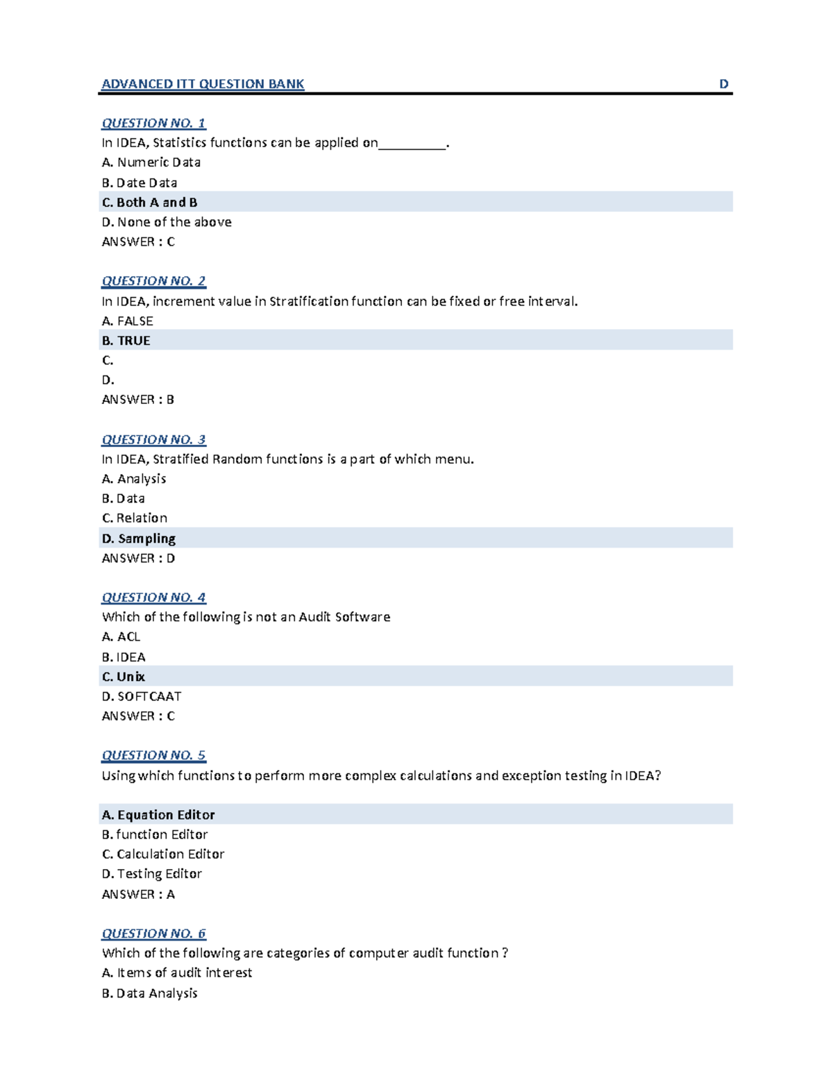 Advanced ITT Quiz Question Bank: Essential Insights for Students - Studocu