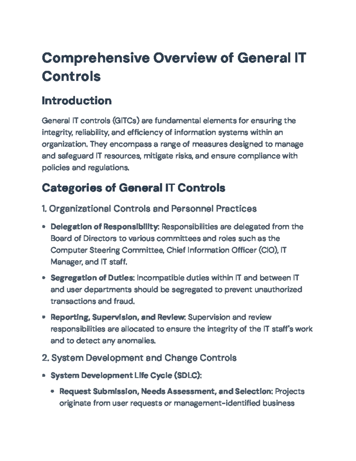 ITG 101: General IT Controls Overview - Key Components & Practices ...