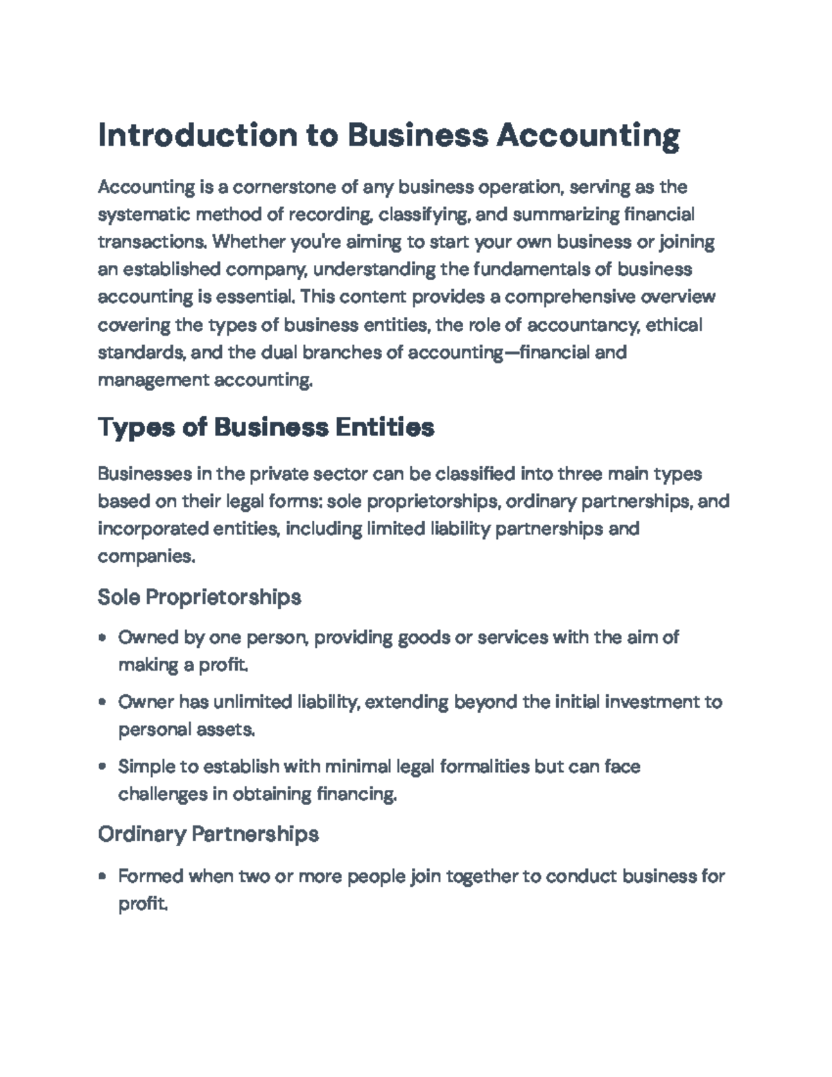 Introduction to Business Accounting: Principles, Ethics, and Practices ...