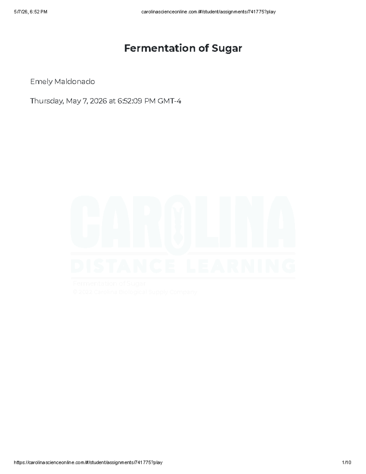 Fermentation of Sugar: Activity Data & Analysis (BIO 101) - Studocu