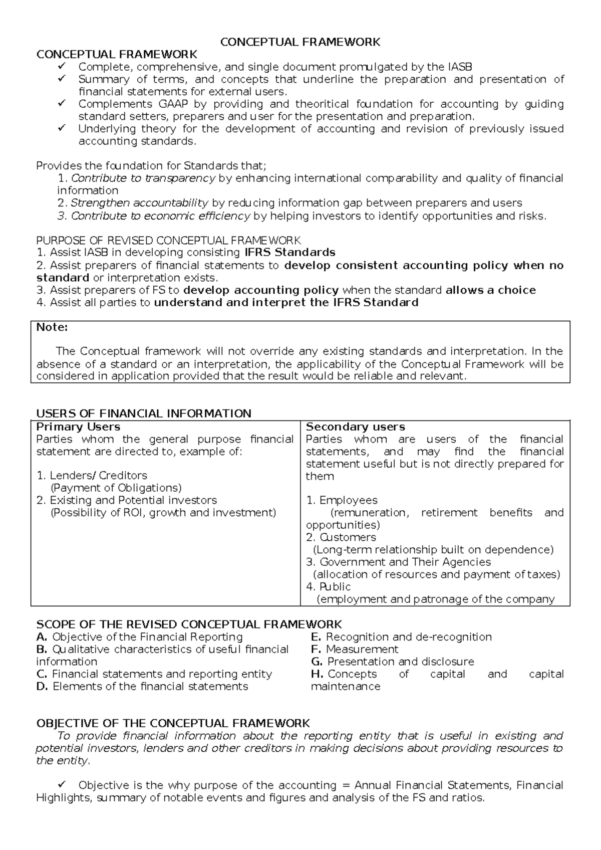 CH2 Conceptual Framework: Understanding Financial Reporting Standards ...