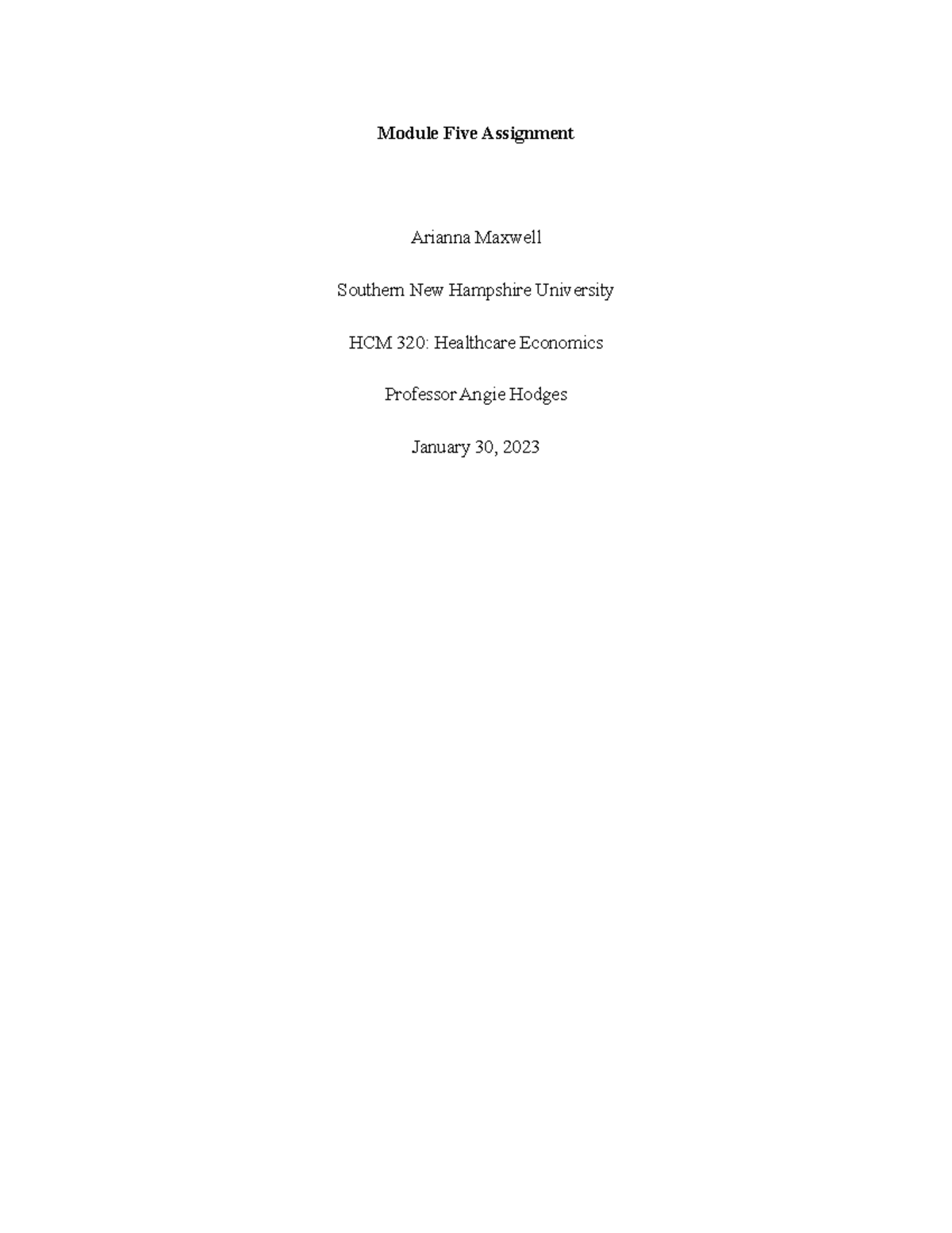 HCM 320: Journal on Balancing Healthcare and Sick Care Perspectives ...