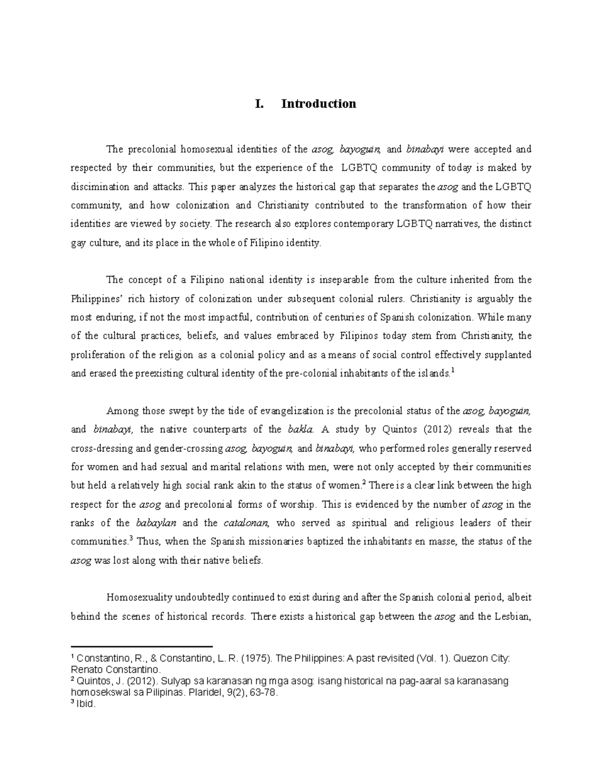 Precolonial LGBTQ Identities in the Philippines: A Study of the Asog ...