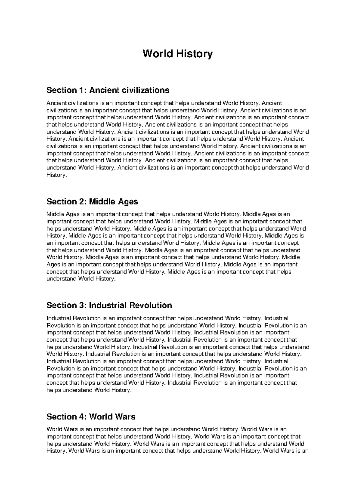 World History Overview: Ancient to Modern Civilizations - Studocu