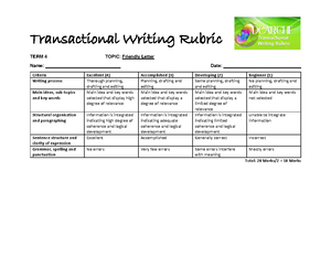 Grade 4 Term 4 English Essay Rubric 2022 - Essay Rubric TERM 4 TOPIC ...