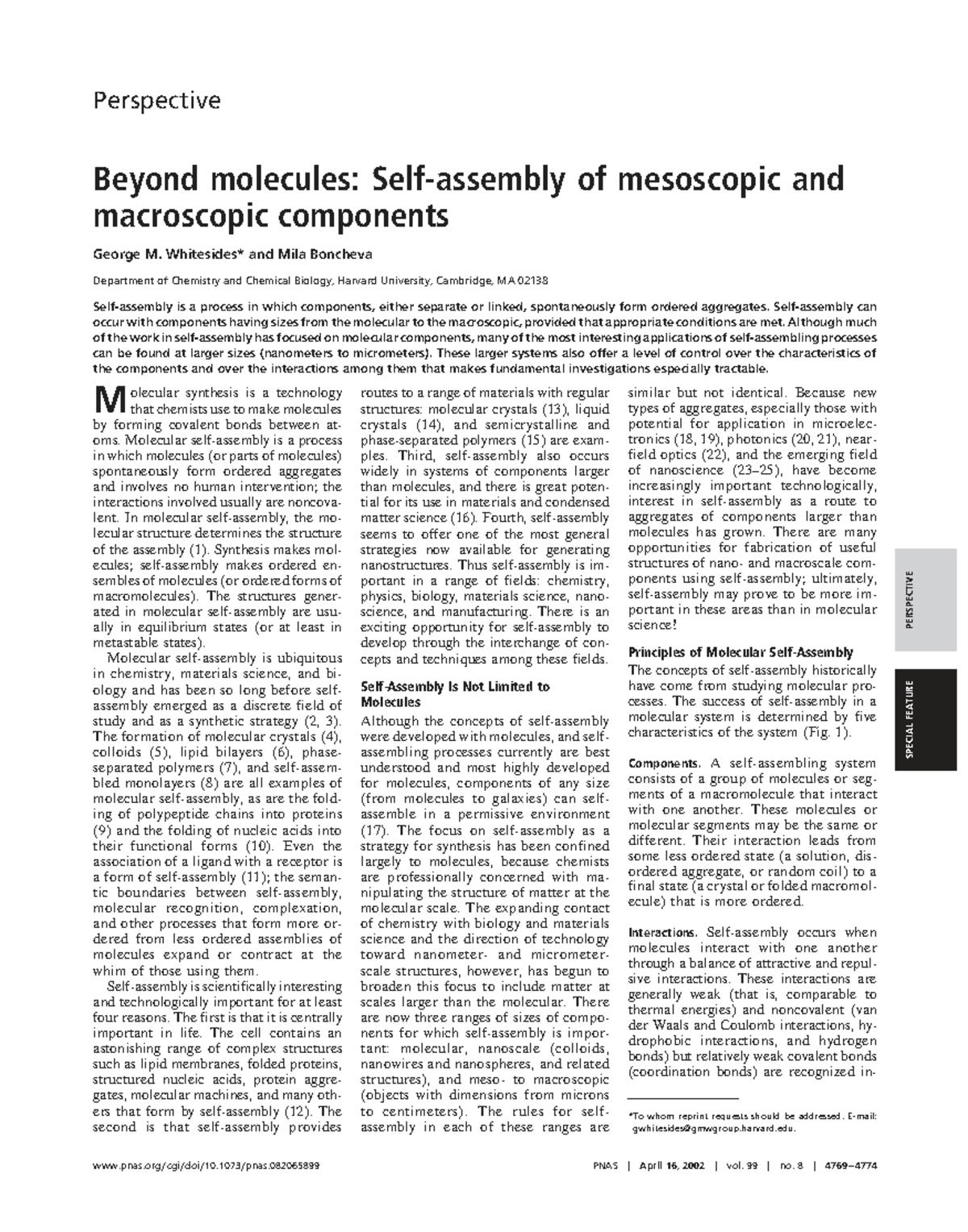 Beyond molecules: Self-assembly of mesoscopic and macroscopic components - Studocu