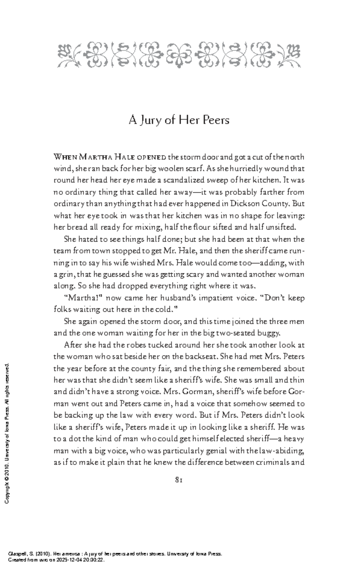 Her America: A Jury of Her Peers - Analysis and Insights - Studeersnel
