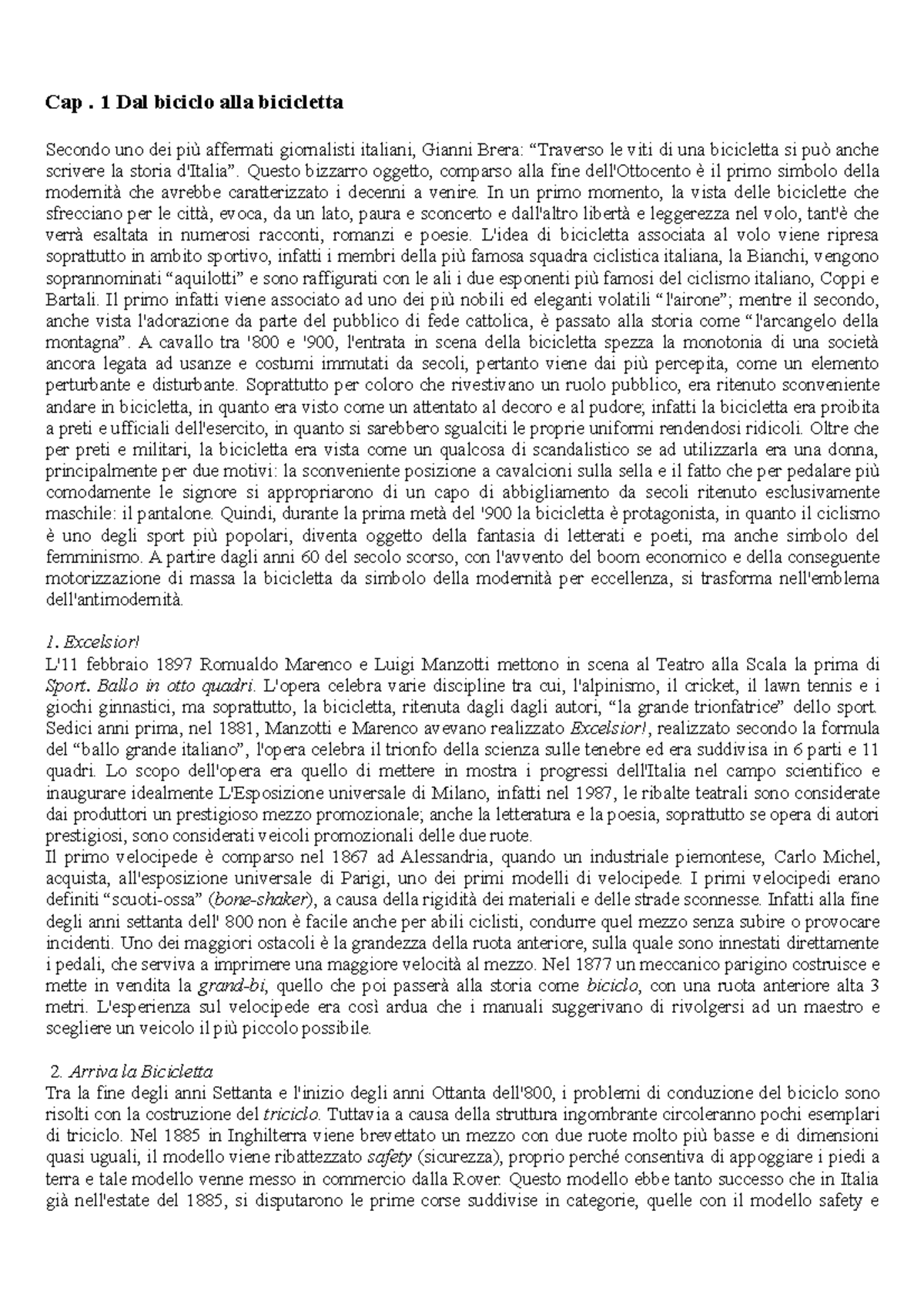 Storia sociale della bicicletta - Cap. 1 Dal biciclo alla bicicletta ...