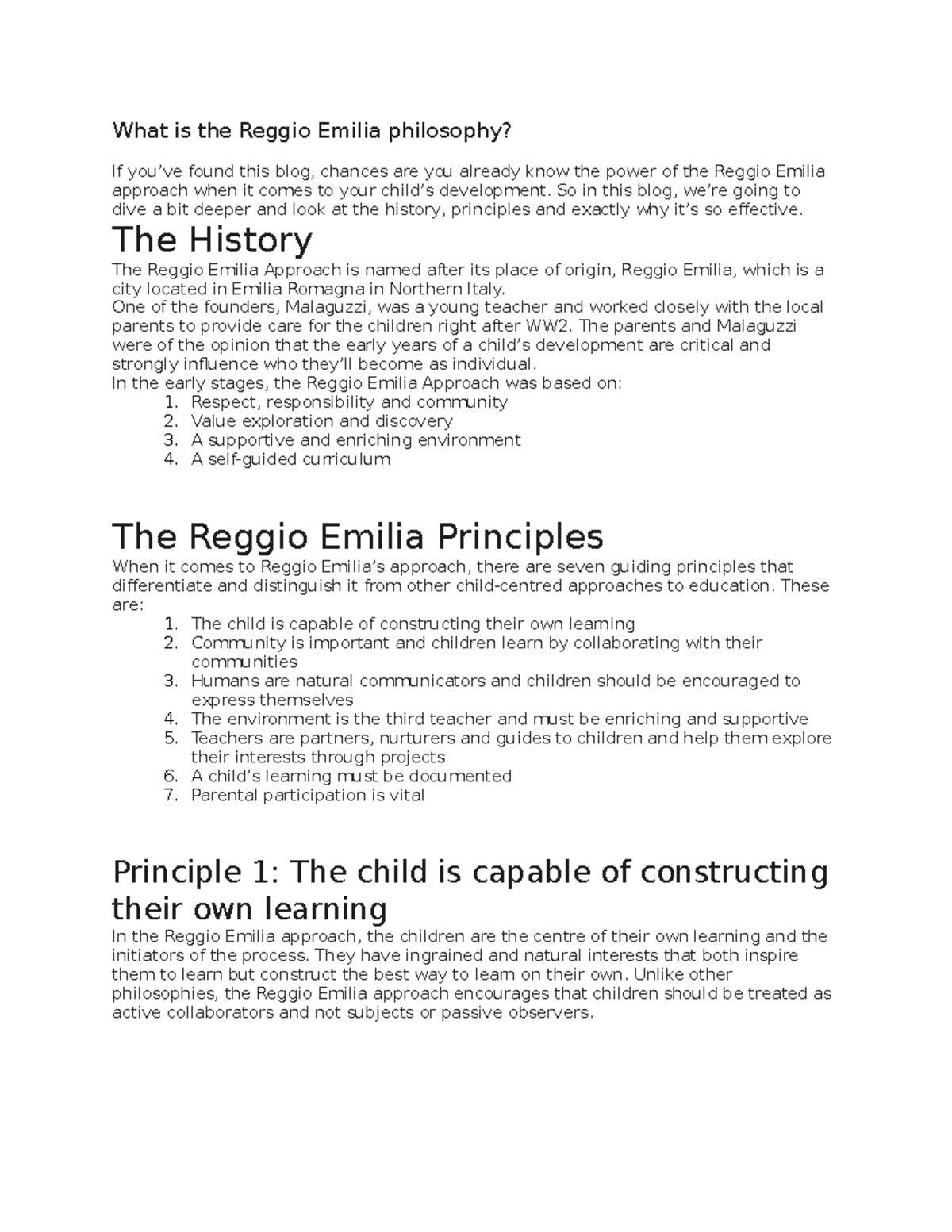 What is the Reggio Emilia philosophy 1 - So in this blog, we’re going ...