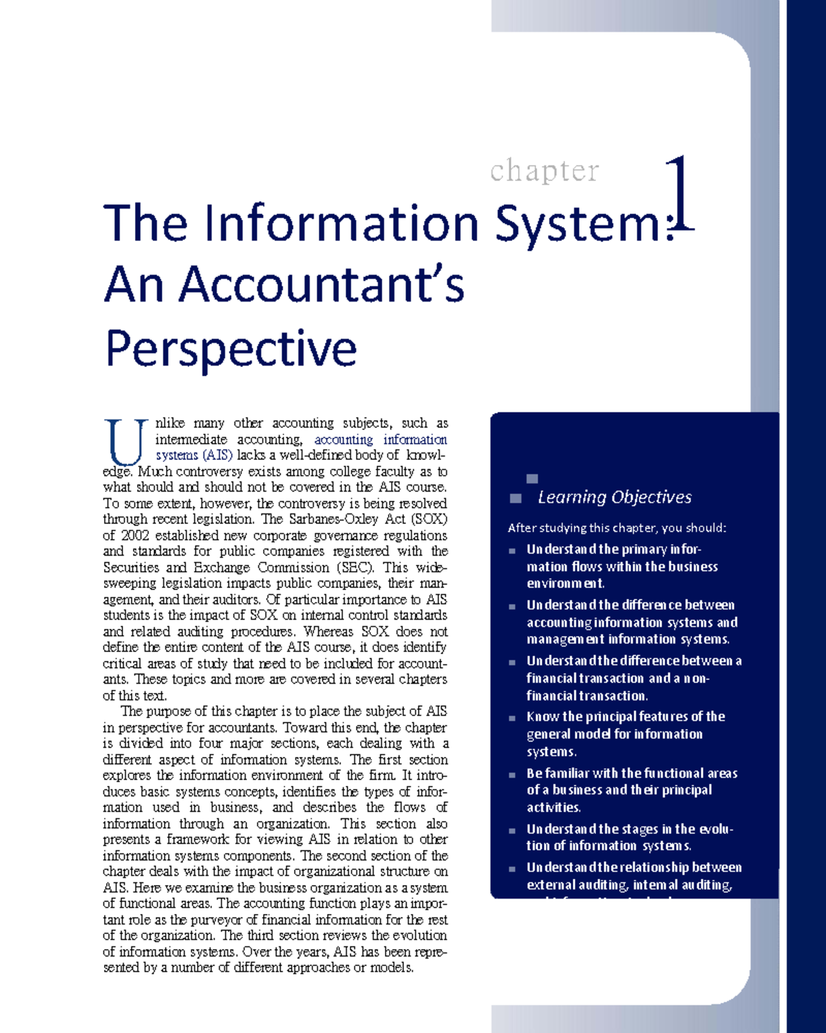 AIS 101: Chapter 1 - Overview of Accounting Information Systems - Studocu