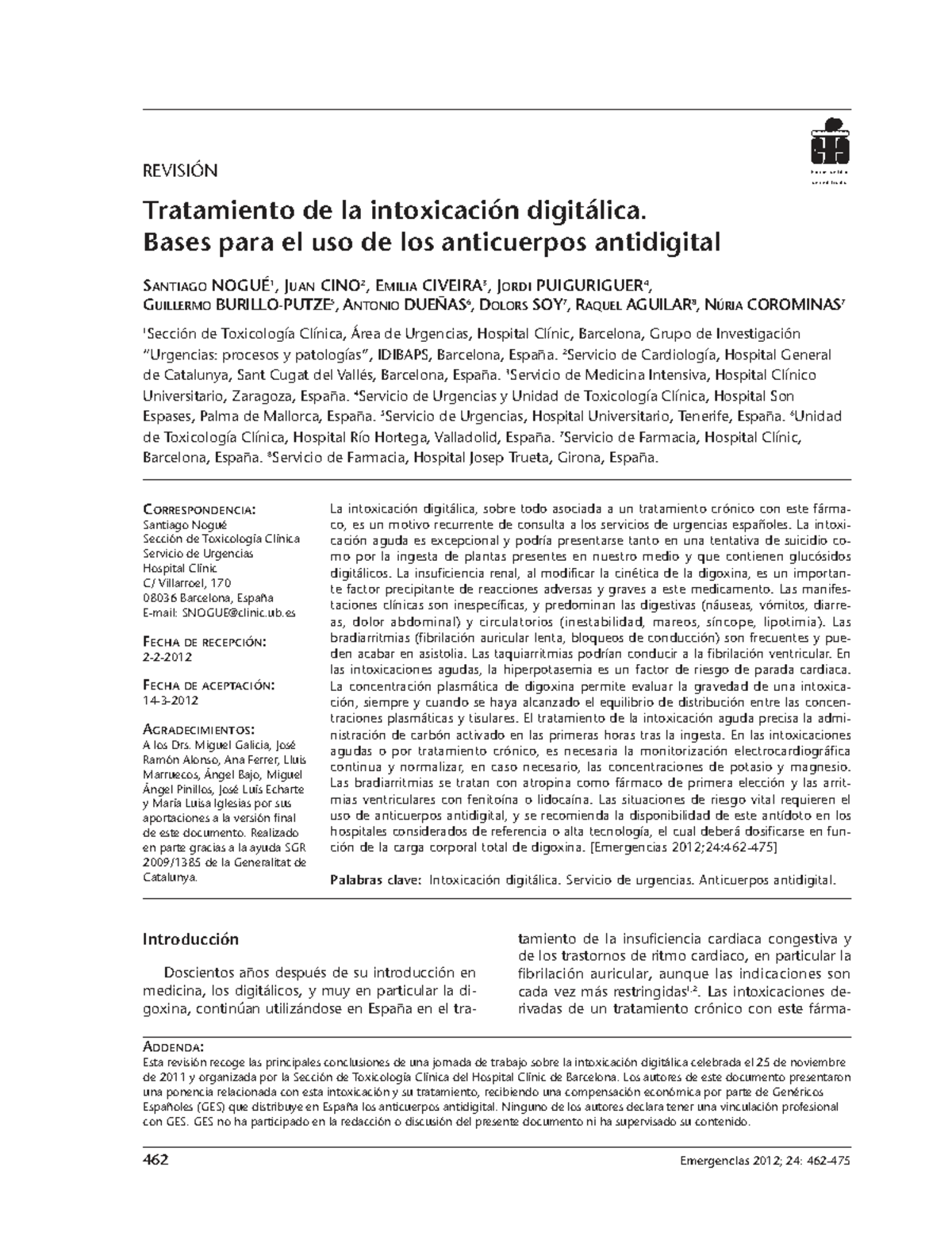 Digital intoxicacion Emergencias 2012 - Introducción Doscientos años ...