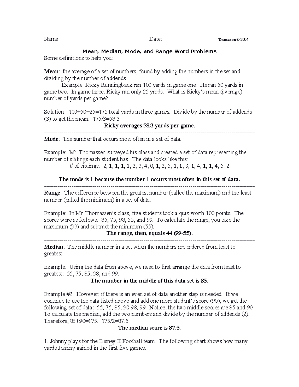 Mean Median Mode Word Problem Flowchart
