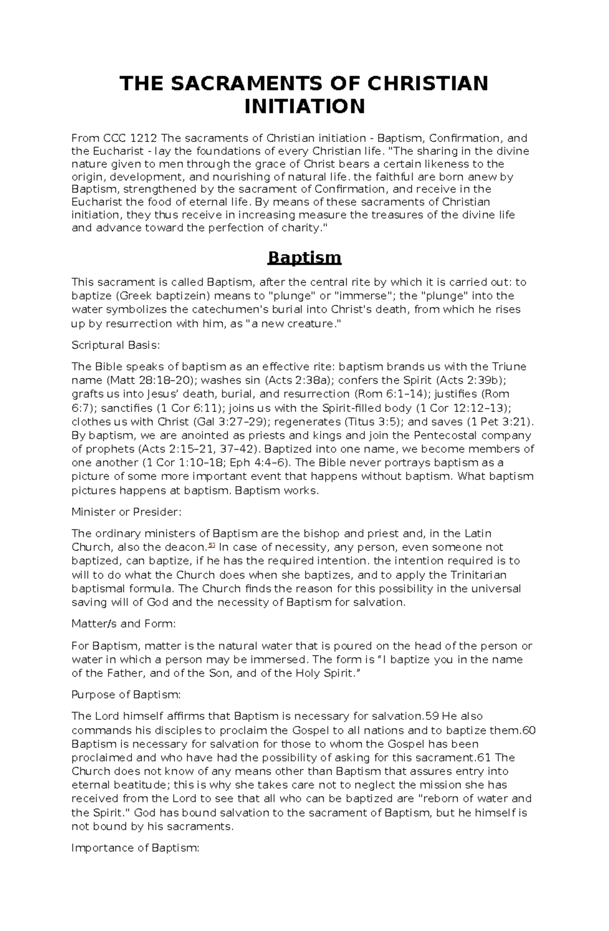 The Sacraments of Christian Initiation: Baptism, Confirmation ...