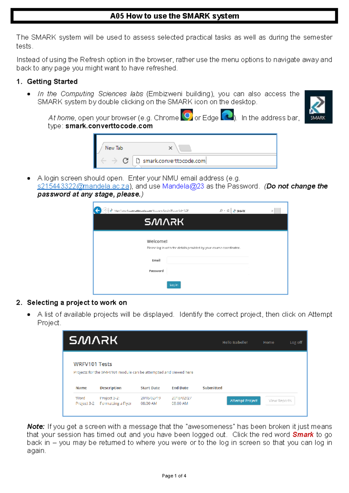 A05 Guide to Using the SMARK System for Practical Tasks 2023 - Studocu