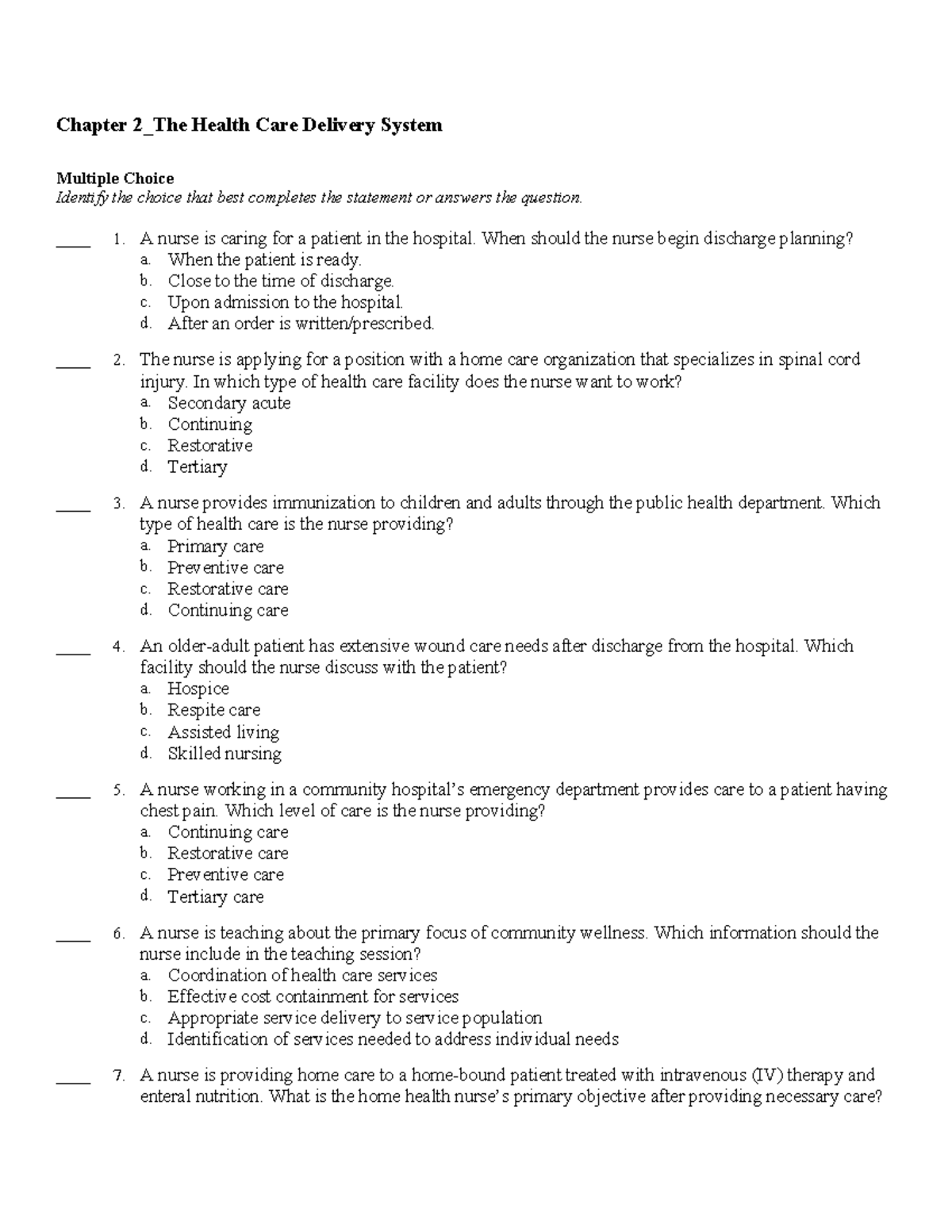 Chapter 2 The Health Care Delivery System (002) - Chapter 2_The Health ...