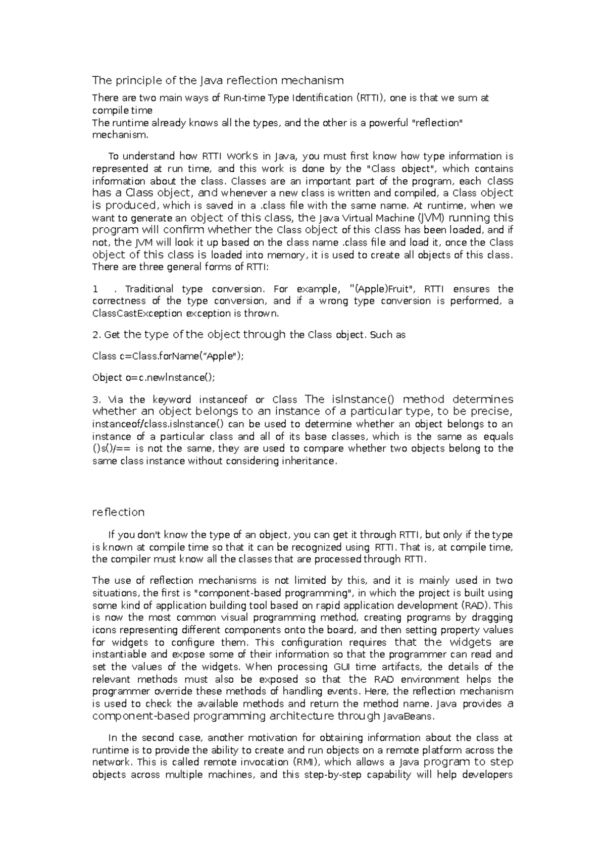 The principle of the Java reflection mechanism - To understand how RTTI works in Java, you must ...