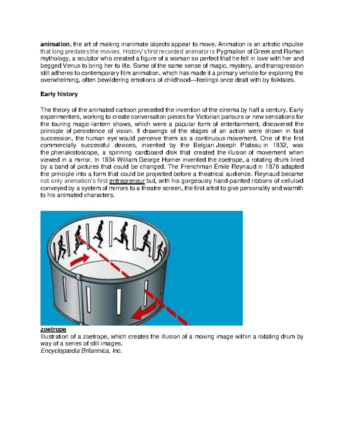 History of Animation: From Pygmalion to Modern Techniques - Studocu