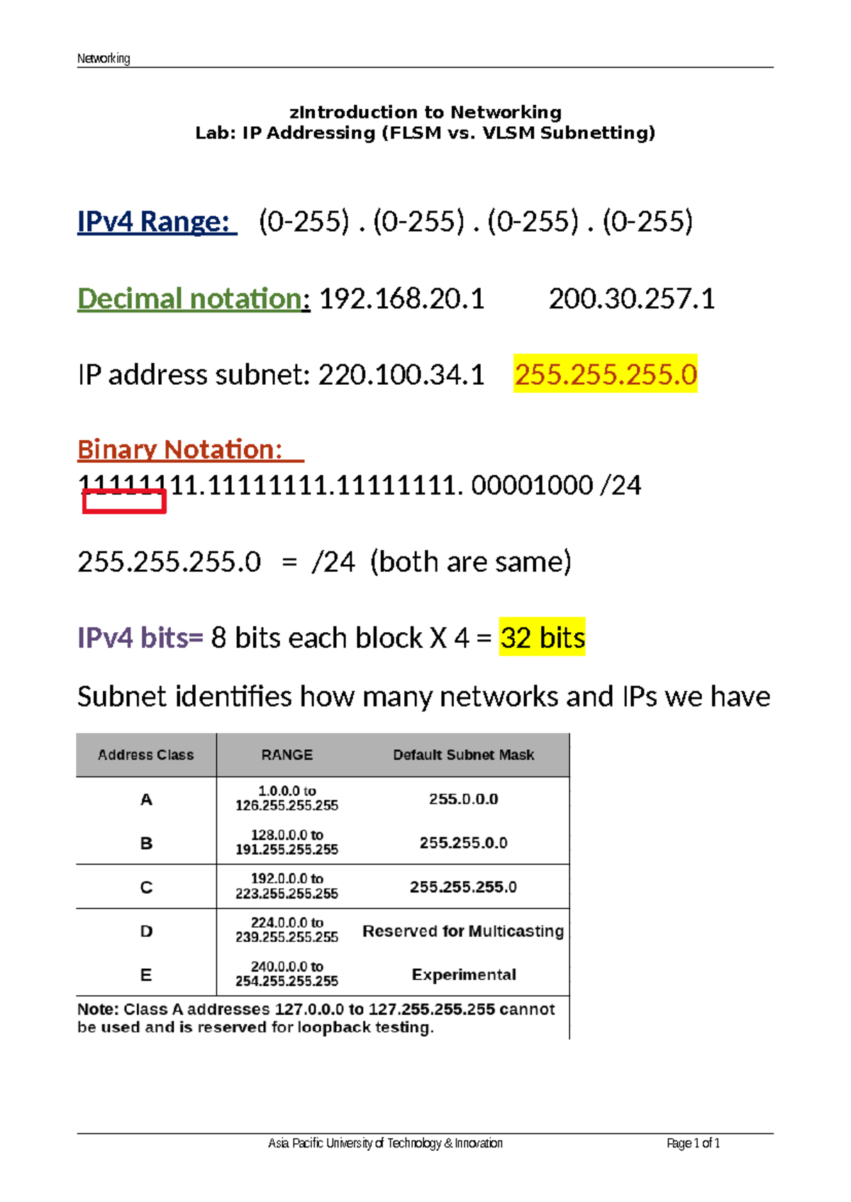 1-Week 4-5 - FLSM vs. VLSM Case Study Example 2 (Networking) - Studocu