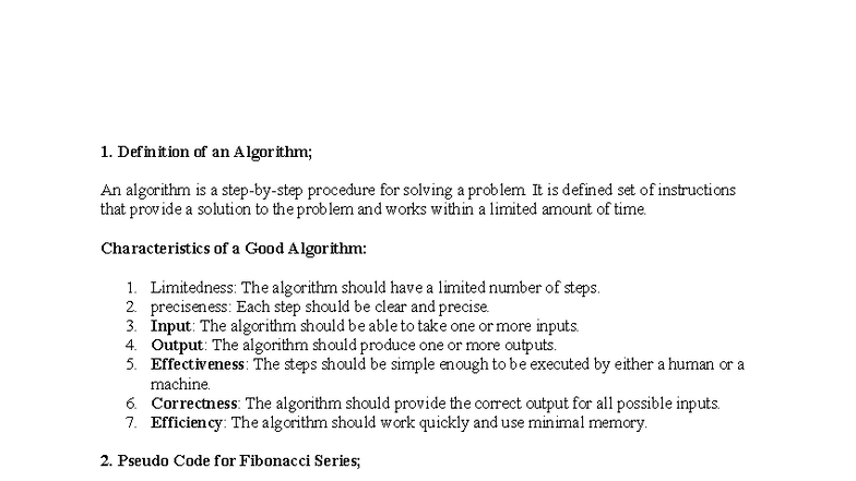 Programming Assignment: Algorithms and Software Development (CS101) - Studocu