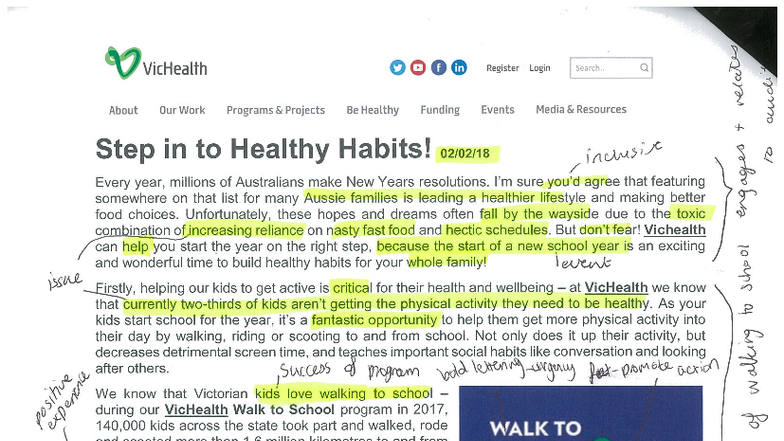 Healthy Habits: VicHealth's Guide to a Healthier Lifestyle (Sample ...