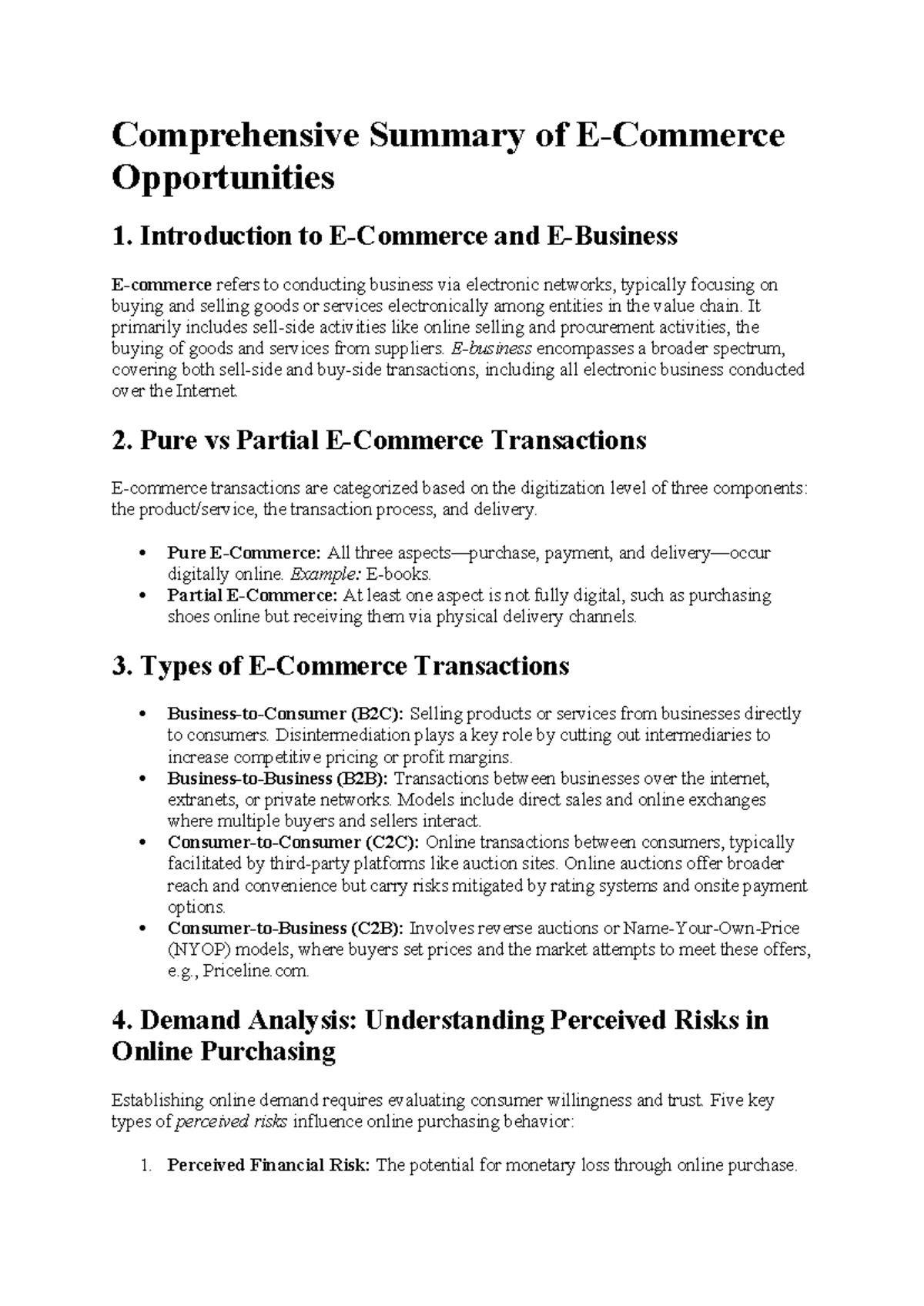 Comprehensive Summary of E-Commerce Concepts (E-Comm 101) - Studocu