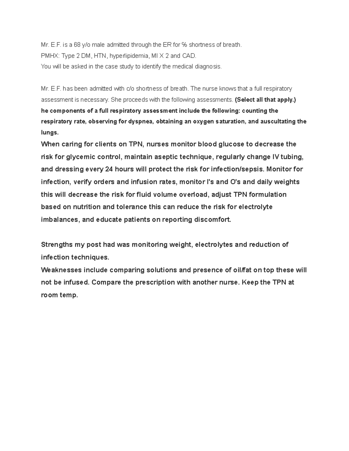 HEM 101: Hemodynamic Self-Assessment Case Study Analysis - Studocu