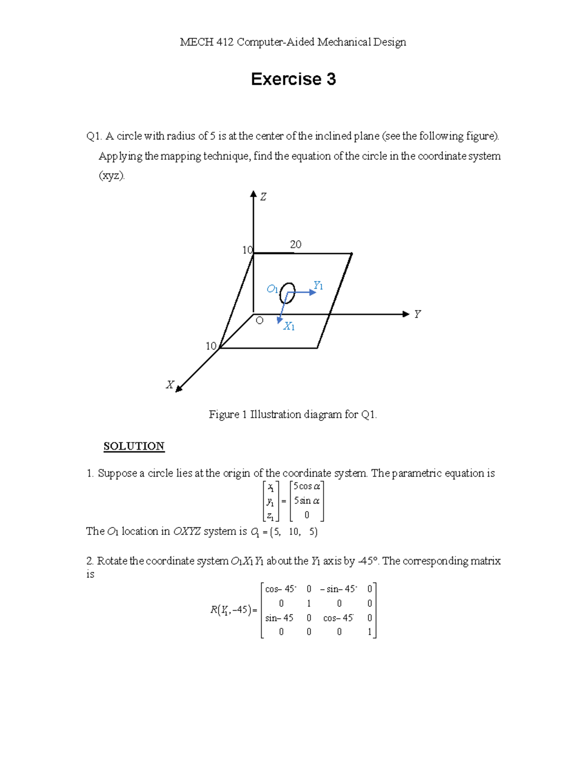MECH 412 Mechanical Design Exercise 3: Circle Mapping & Transformation ...