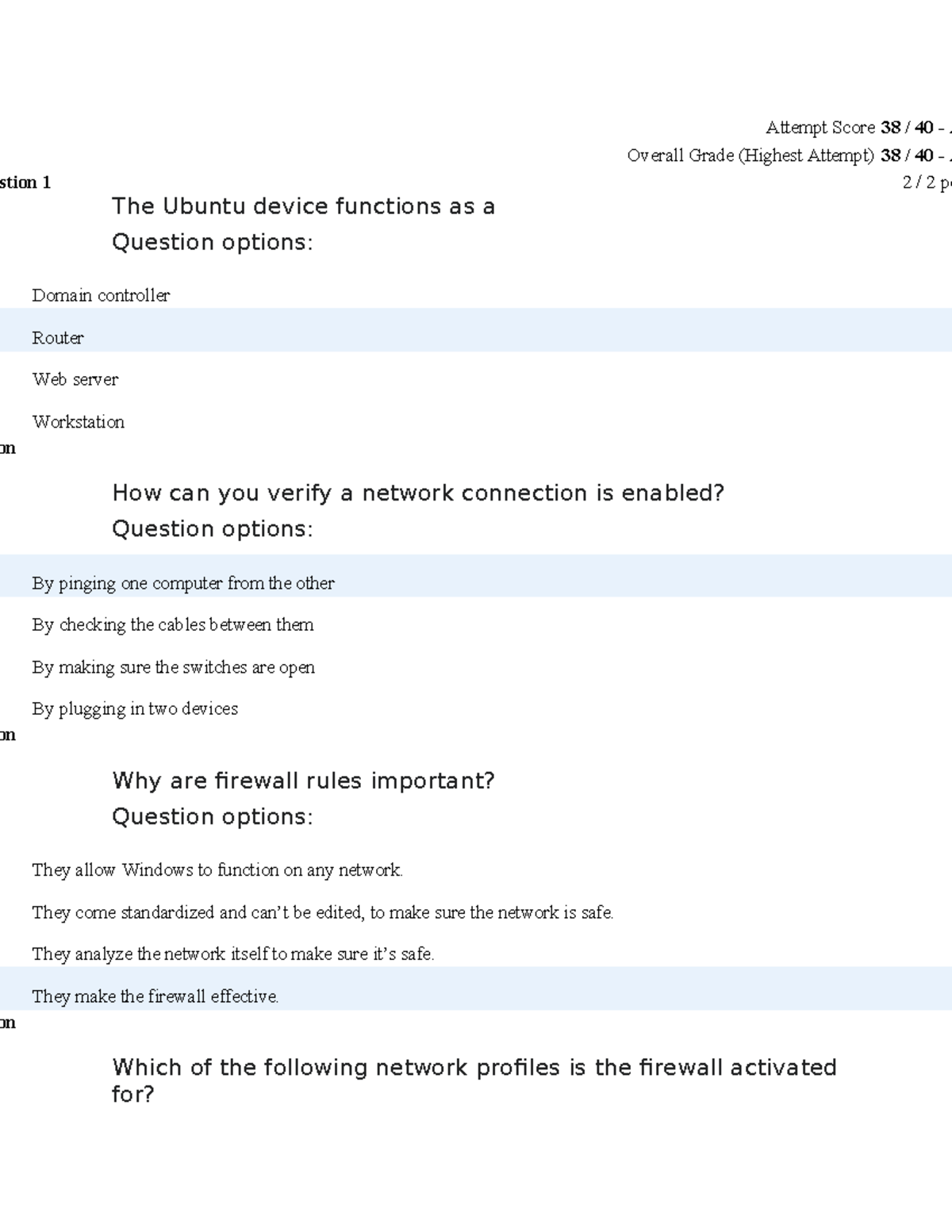 Module 3 Lab - Network & Firewall Fundamentals - Studocu