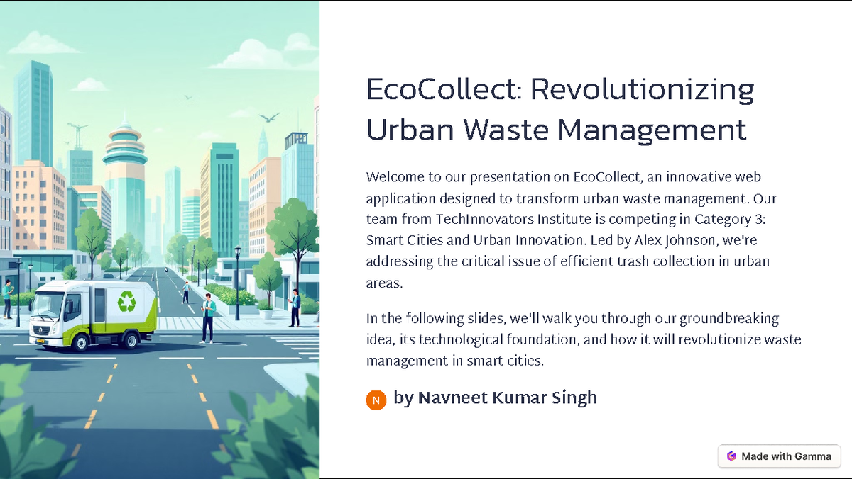 Eco Collect: Innovative Waste Mgmt Solutions for Smart Cities - Studocu